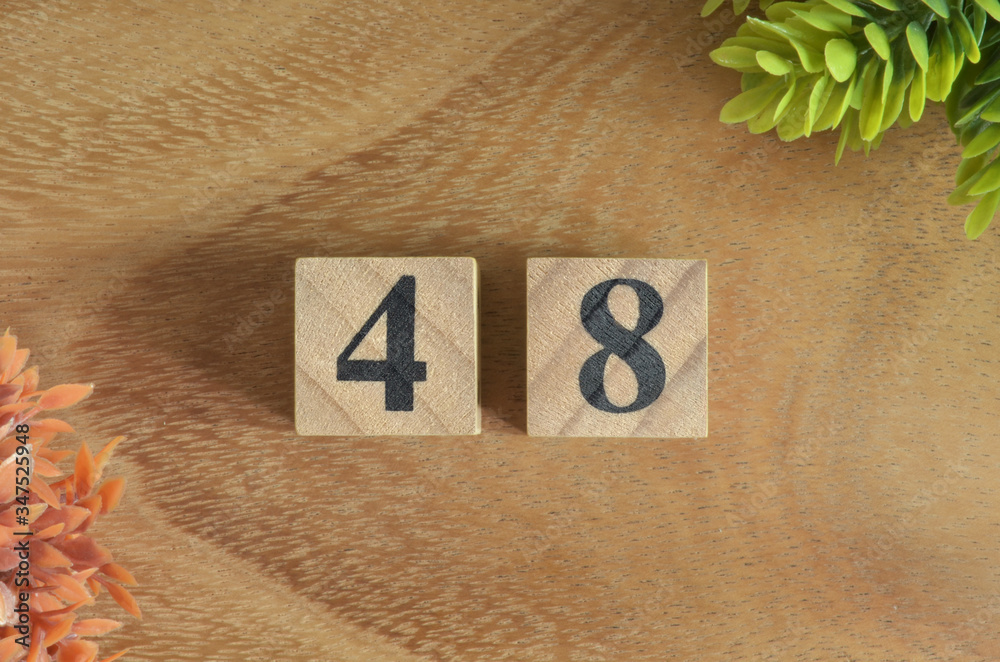 Number 48, Rating, Award, Design with number cube colorful stone in ...