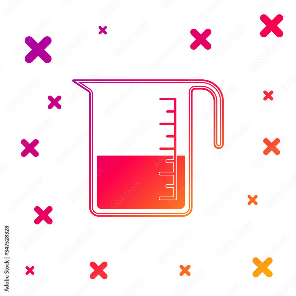 Color Measuring cup to measure dry and liquid food icon isolated on ...