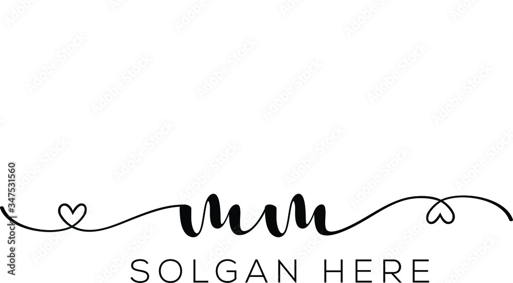 letter MM logo vector signature design Stock Vector | Adobe Stock