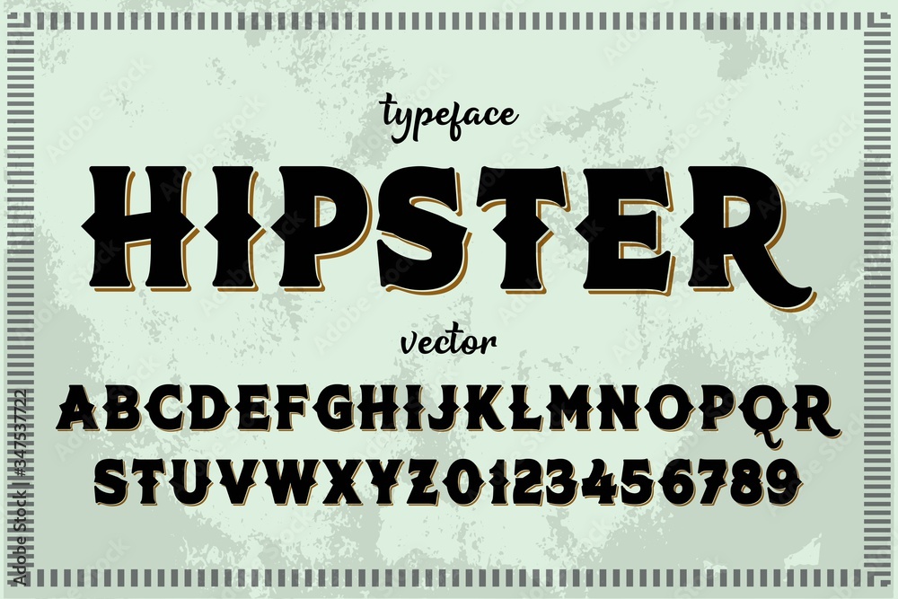 font alphabet, vintage typeface vector, white and gray style Stock ...