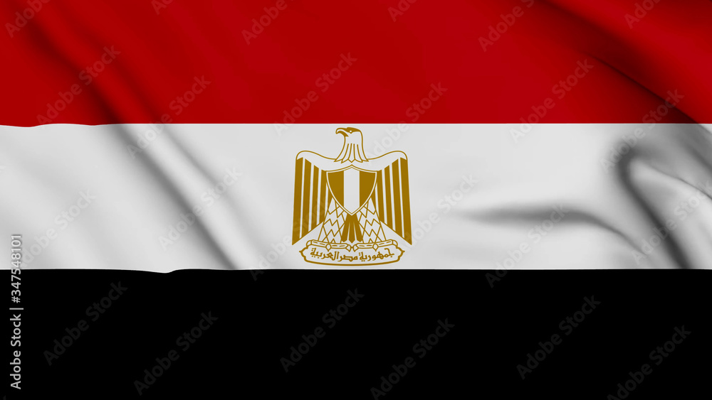 Egypt flag is waving 3D animation. Egypt flag waving in the wind ...