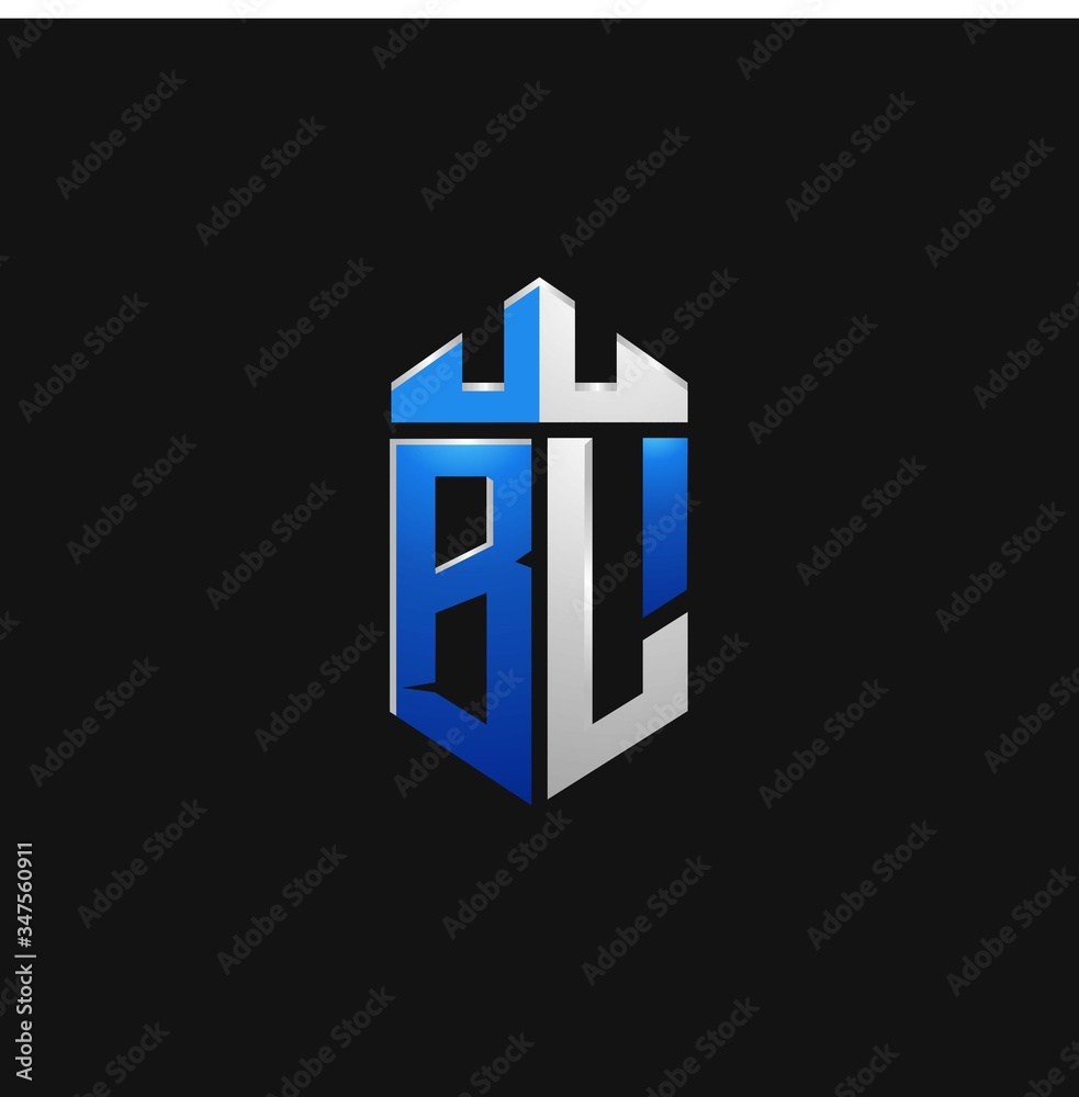 BL initials shield logo monogram designs modern templates . Stock ...