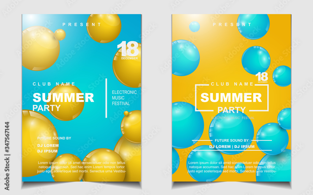 Modern a4 cover design background template with colorful 3d sphere ball ...