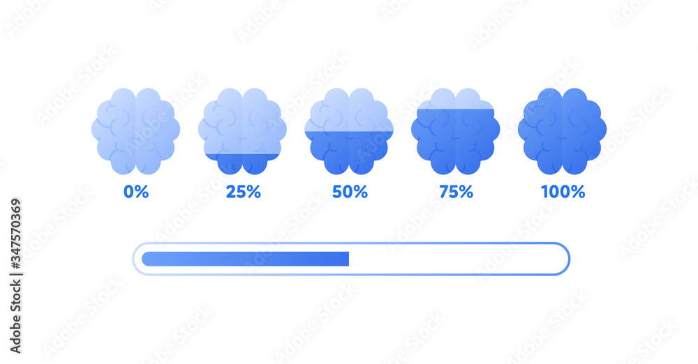 Intelligence and brain improvement concept. Vector flat illustration ...
