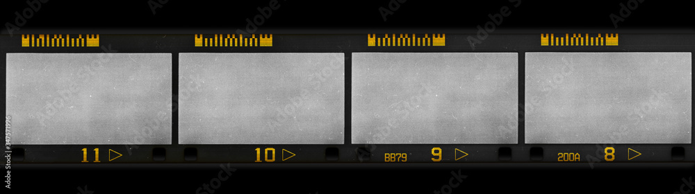 real processed APS Filmstrip emulsion (30mm x 17mm) with empty or blank ...