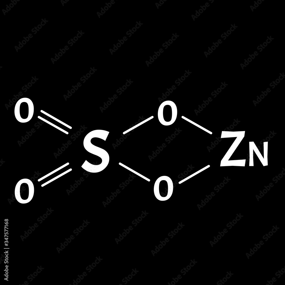Zinc sulfate is a molecular chemical formula. Zinc infographics. Vector ...