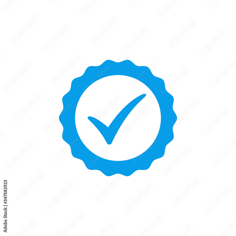 Blue check mark icon vector design, profile verified badge Stock Vector ...