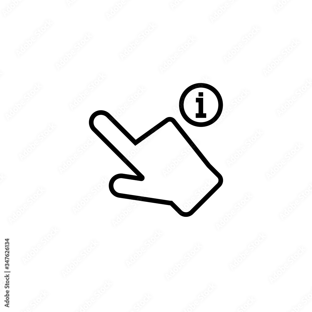 Hand icon in lineart style on white background, gestures icon with ...