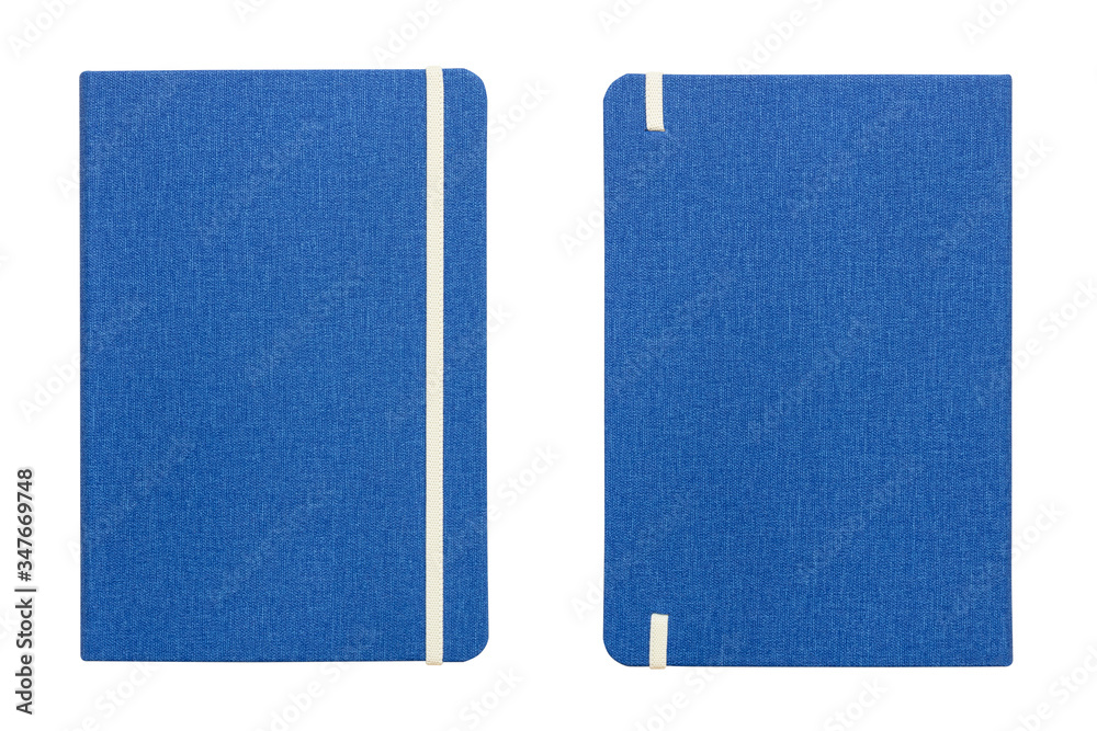 front and back view blue book cover isolated on white background Stock ...