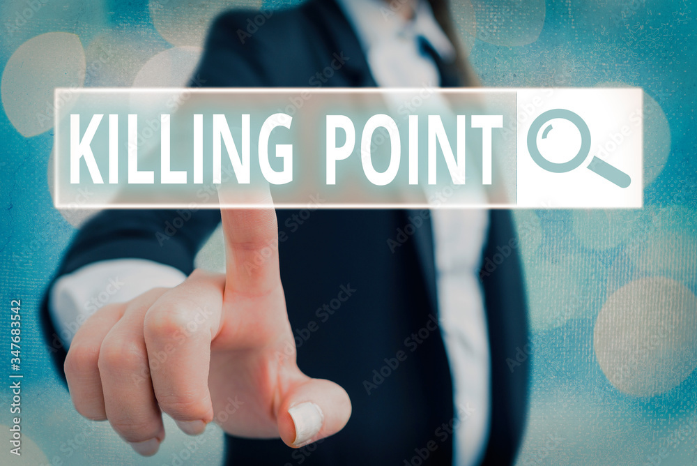 Writing note showing Killing Point. Business concept for Phase End ...