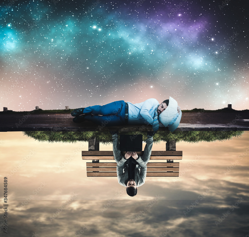 Work and sleep Stock Photo | Adobe Stock