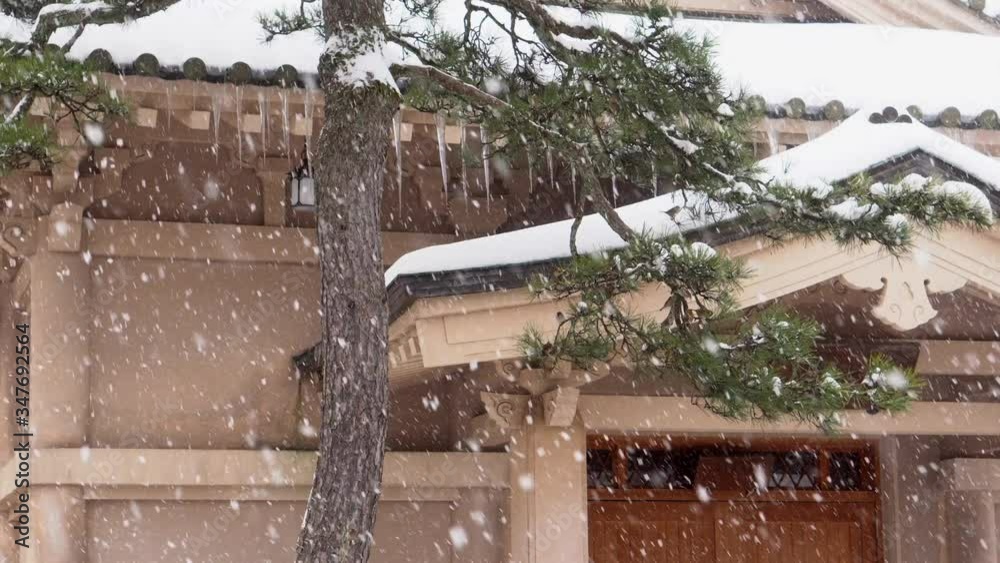 A big snowfall in Yamanaka Onsen, Japan. This place was discovered over ...