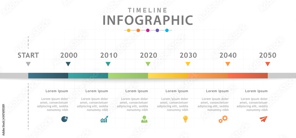 Infographic template for business. 6 Steps Modern Timeline diagram ...