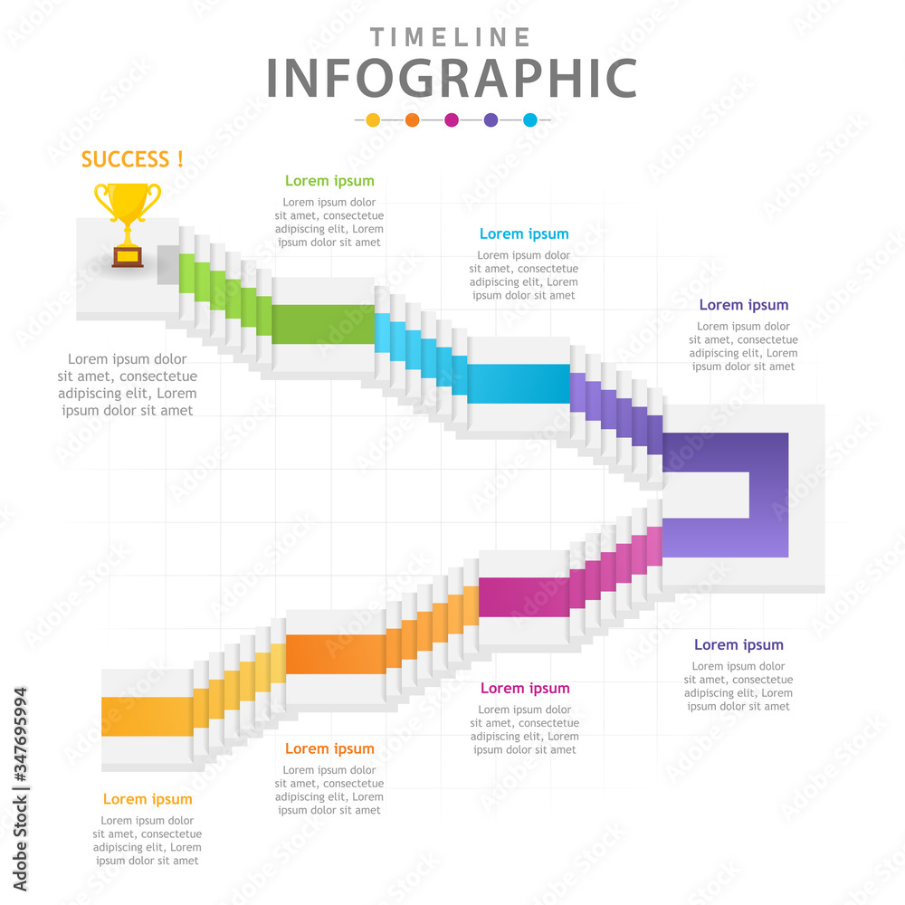 Infographic template for business. 6 Steps Modern Timeline diagram with ...