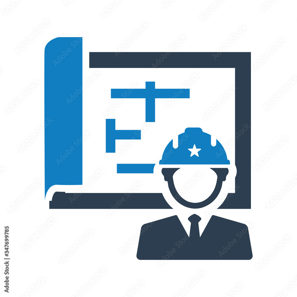 Presenting an architect design plan icon Stock Vector | Adobe Stock