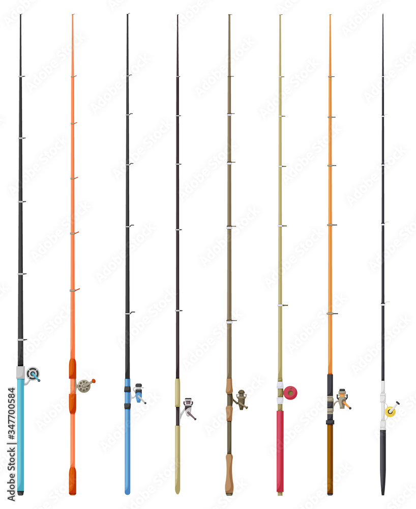 Fishing rod vector cartoon set icon. Vector illustration float of ...