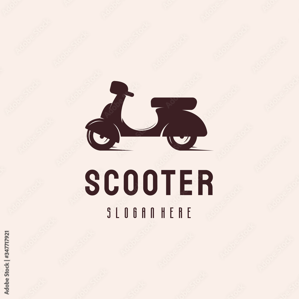 Scooter logo hipster retro vintage vector template Stock Vector | Adobe ...