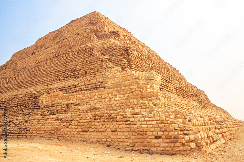The Djoser Pyramid, the first pyramid erected in the Sahara desert ...