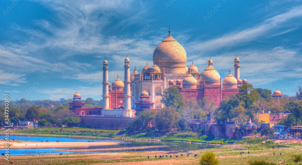 agra, architecture, asia, beautiful, blue, building, culture, day ...
