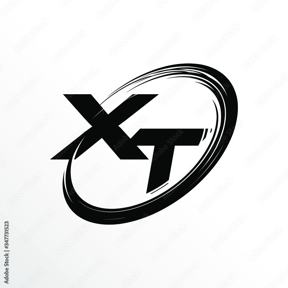 Initial Letter XT Brush Effect Logo Design Stock Vector | Adobe Stock