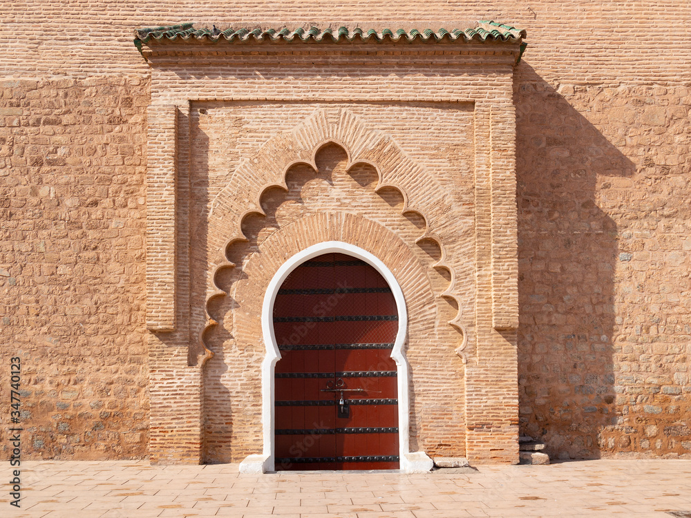 Wooden door of the Kutubiyya Mosque, Marrakesh, Morocco. Moroccan ...