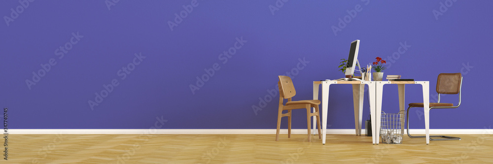 Home office interior design as a header background Stock Illustration ...