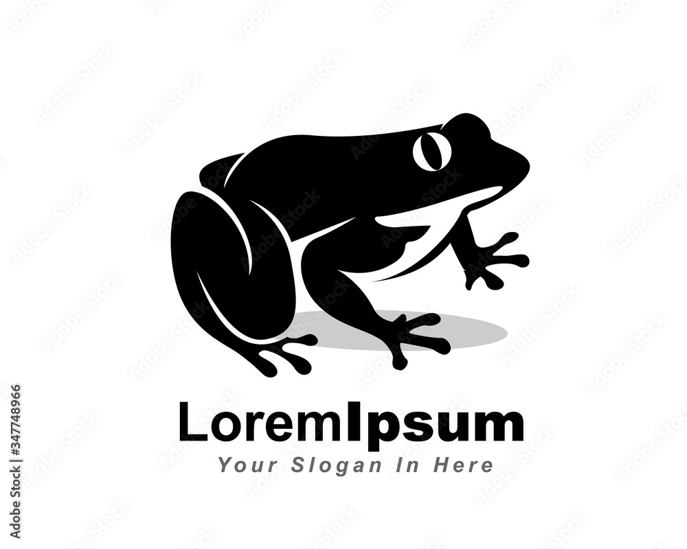 black frog drawing art logo design inspiration Stock Vector | Adobe Stock