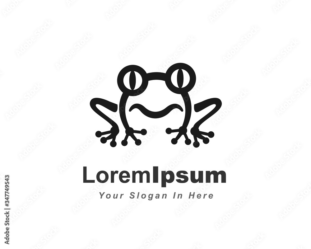 Frog line art logo design inspiration Stock Vector | Adobe Stock