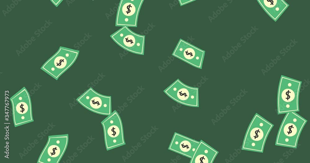 Vidéo Stock Dollar Bills Rain Effects Animation Money Rain 4k business ...