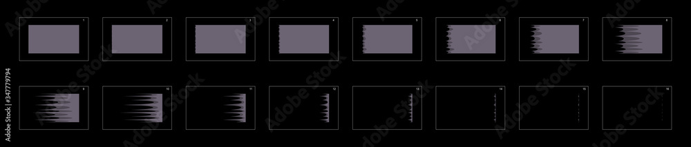 Animation transitions effect. Sprite Sheet of transitions. Ready frame ...