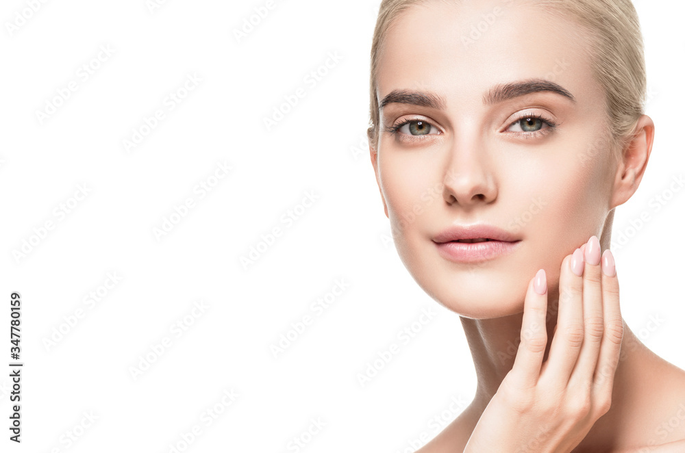 Beautiful Woman clean skin beauty face cosmetic concept pure young ...