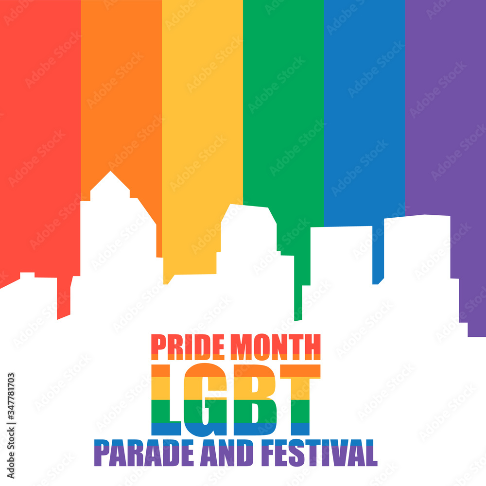 LGBT Pride Month in June. Lesbian Gay Bisexual Transgender. LGBT flag ...