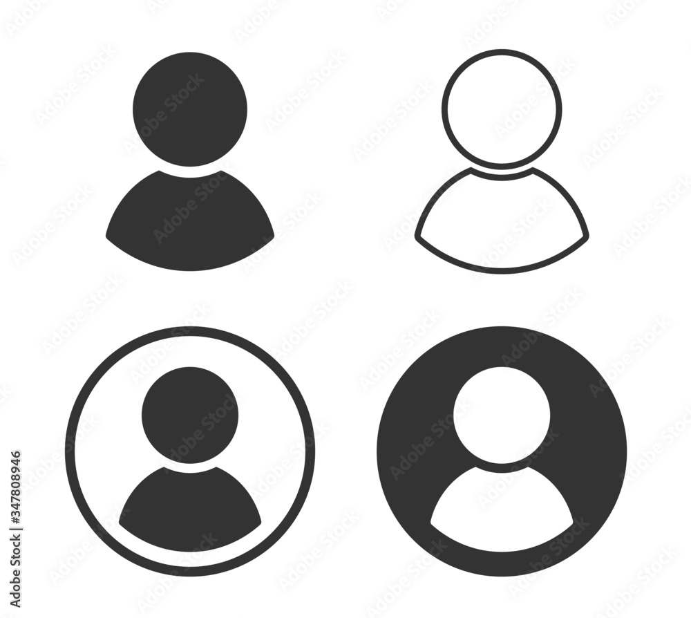 User profile login or access authentication icon button set. People ...