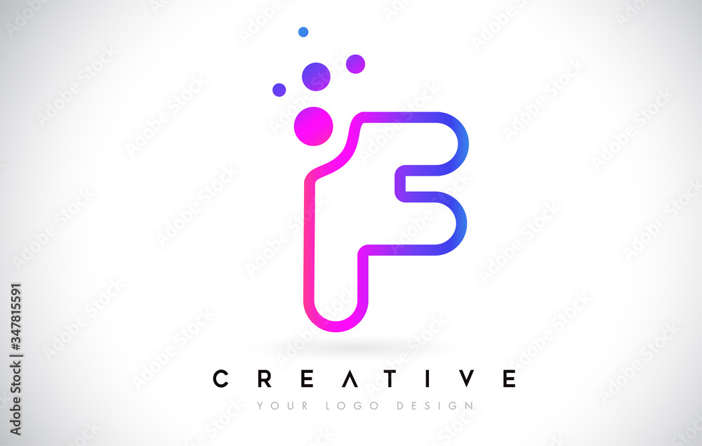 Dots Letter F Logo. F Letter Design Vector with Dots.Vector Lettering ...