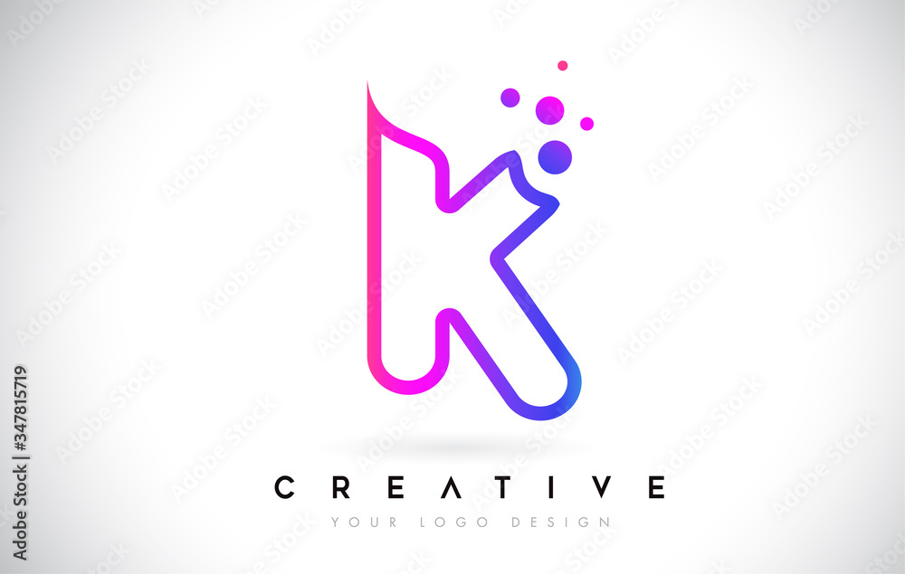 Dots Letter K Logo. K Letter Design Vector with Dots.Vector Lettering ...