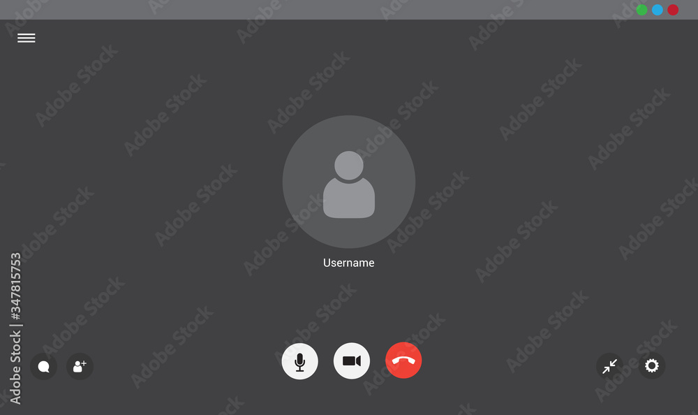 Video chat user interface, video calls window overlay Stock Vector ...