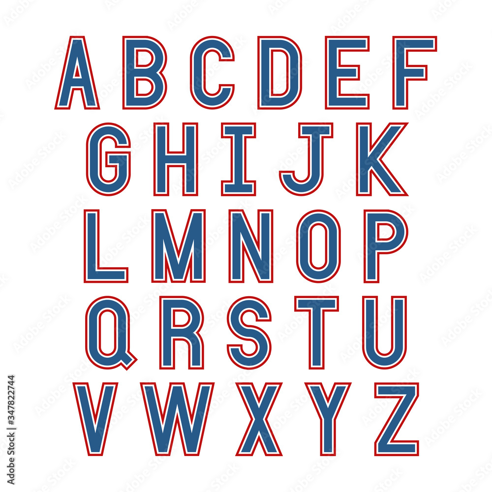 Red and blue alphabet letters on white background Stock Vector | Adobe ...