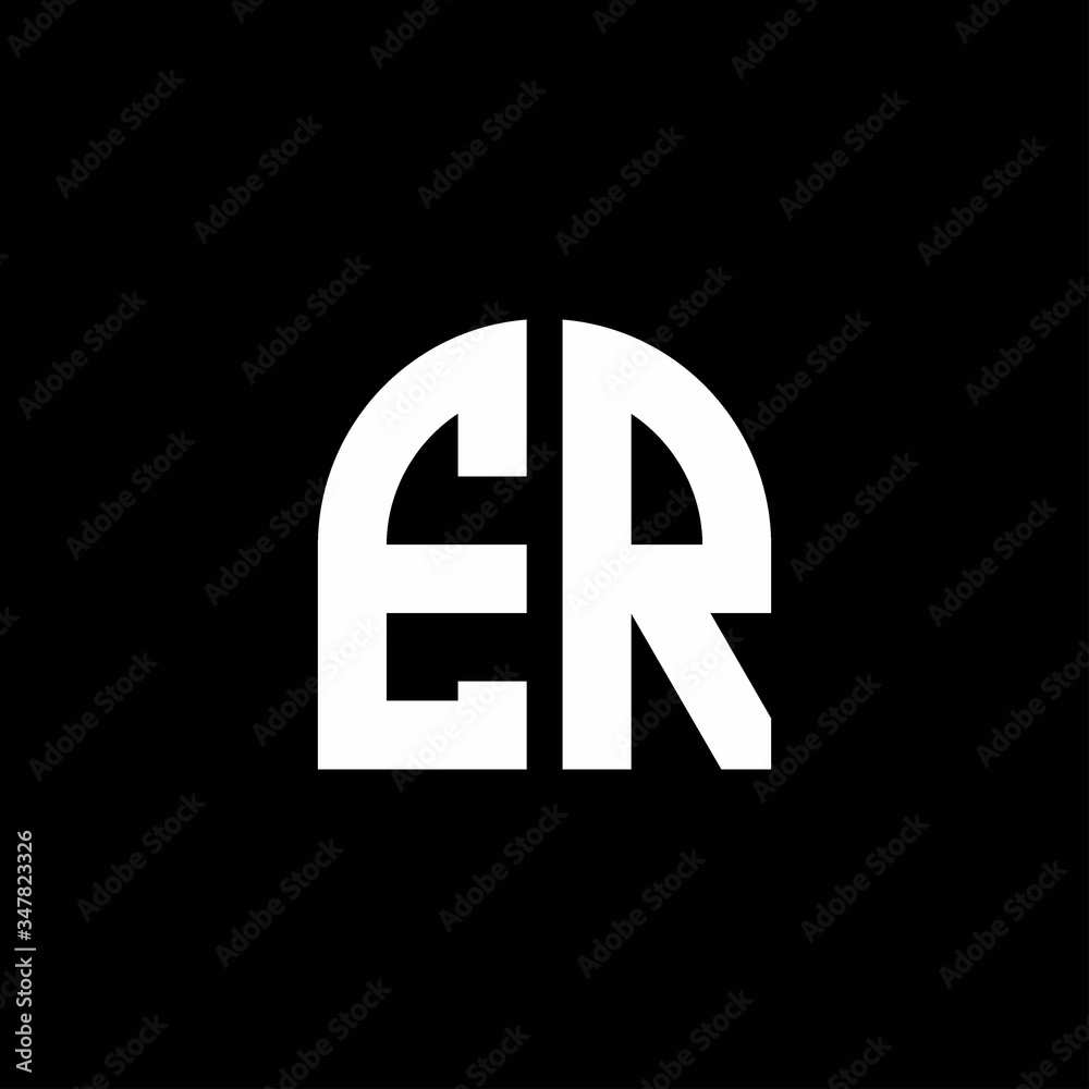 ER monogram logo with curve shape design template Stock Vector | Adobe ...
