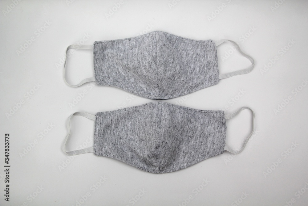 Plain sanitary napkin mask, gray color On a white background, a mask is ...