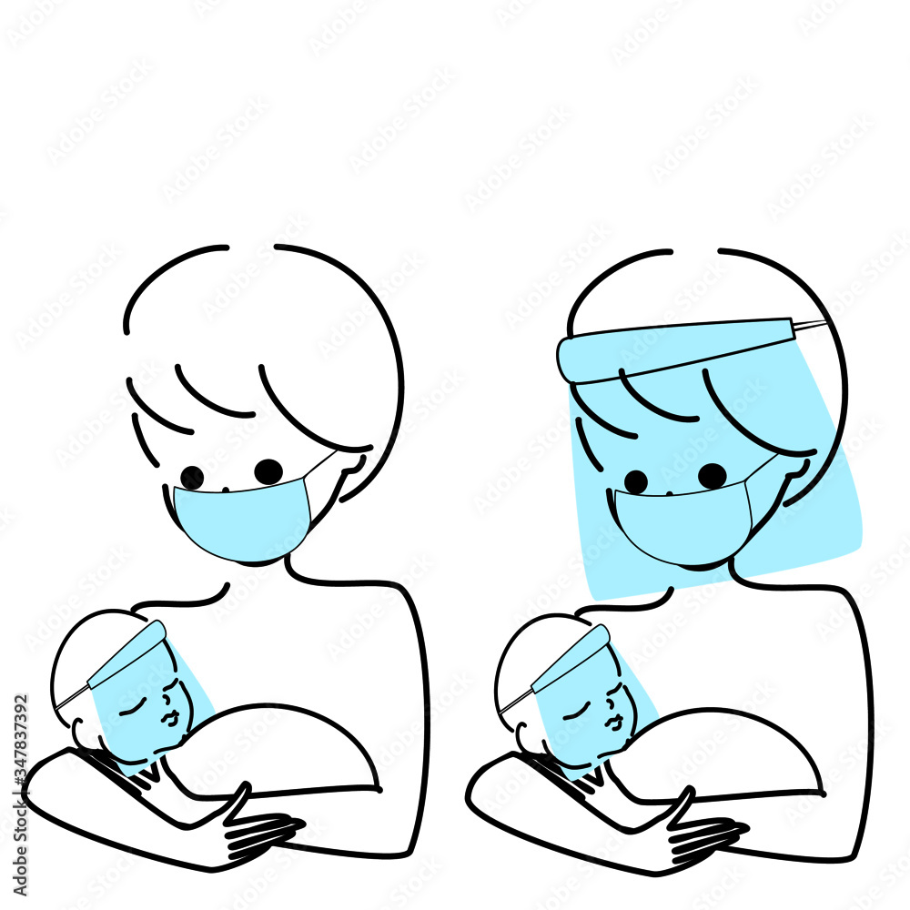 Gender free People wear Full face mask and baby wear full face mask ...