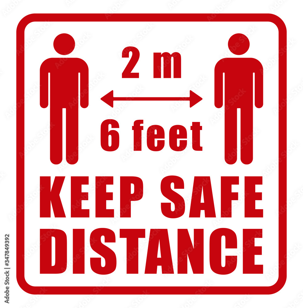 Keep distance sign icon. Coronavirus pandemic protective equipment ...