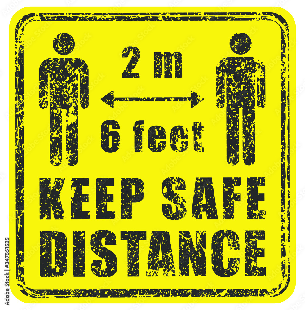 Keep distance sign icon. Coronavirus pandemic protective equipment ...