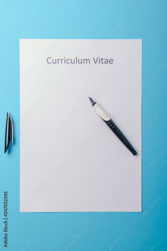 Curriculum vitae written on an blank white paper Stock Photo | Adobe Stock