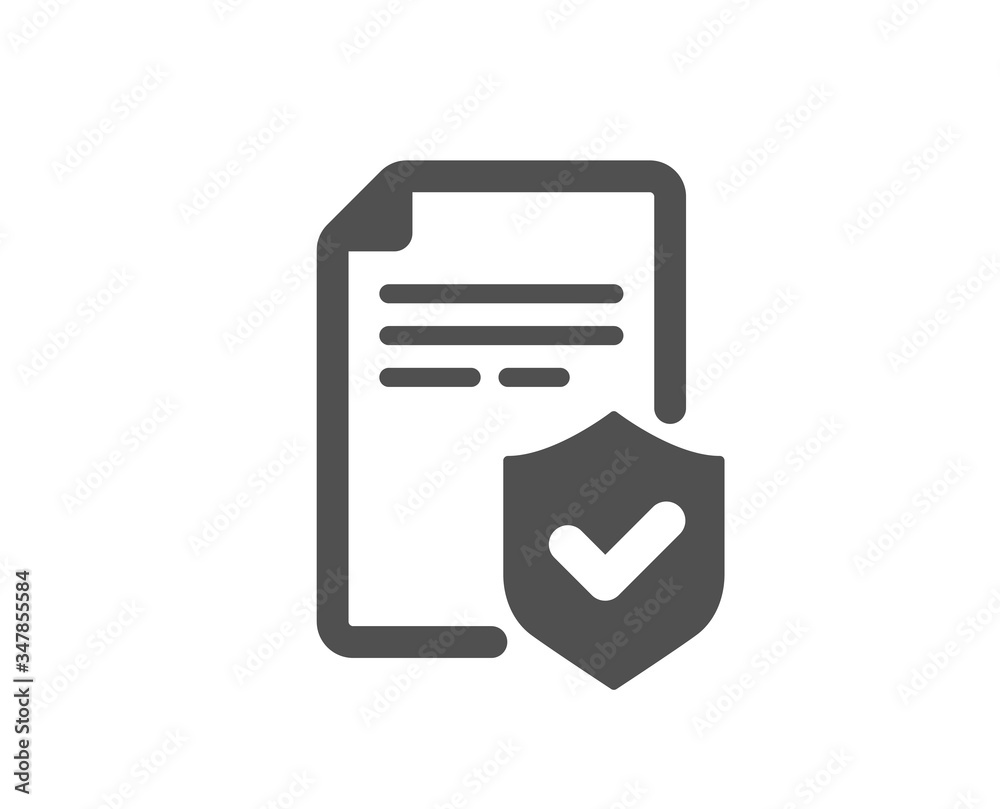 Insurance policy icon. Risk coverage document sign. Policyholder symbol ...