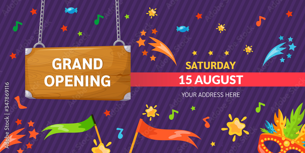 Grand opening label typography graphic design. Grand opening invitation ...