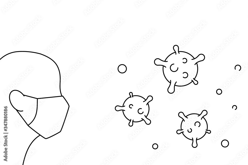 Face with protective mask in fight with coronavirus. Covid-19 ...