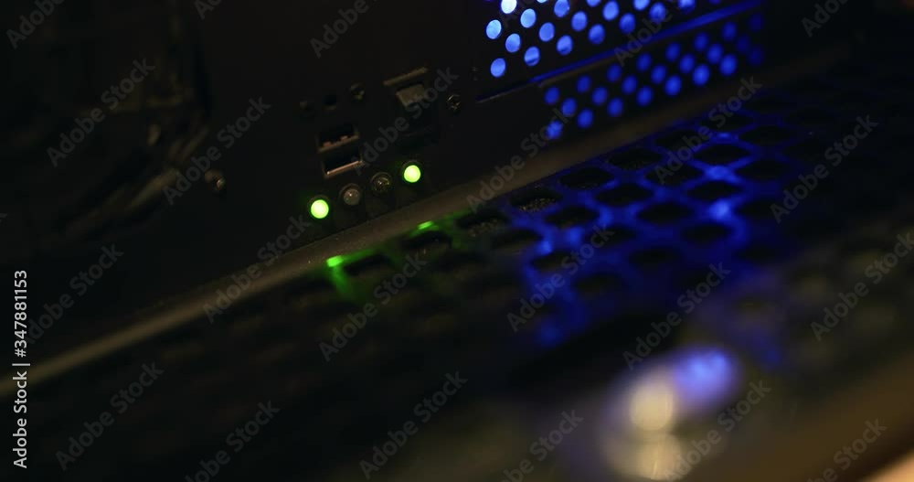 Computer actively processing big amounts of data Stock Video | Adobe Stock