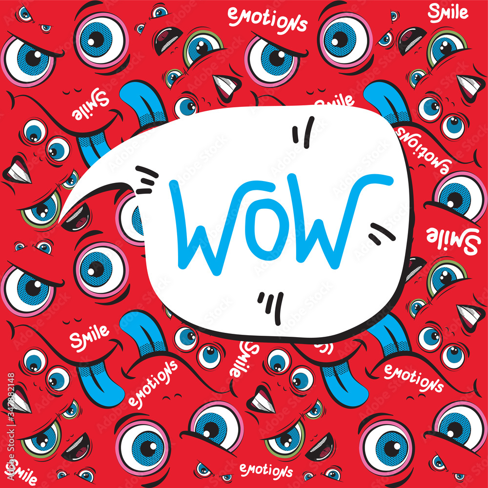 Seamless pattern. Emoji face with ductile facial expressions ...