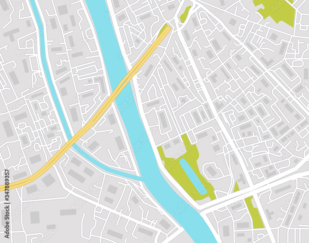 Vector map of city street on gray background. Graphic urban town for ...