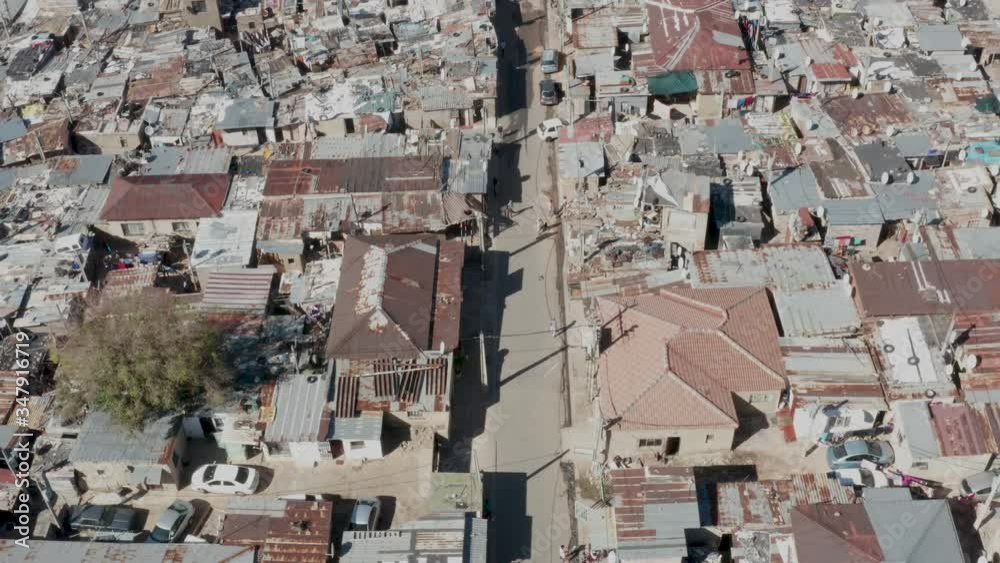 Aerial view of Alexandra Township in Johannesburg, South Africa. Also ...